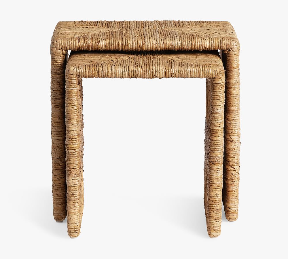 Woven nest of tables store